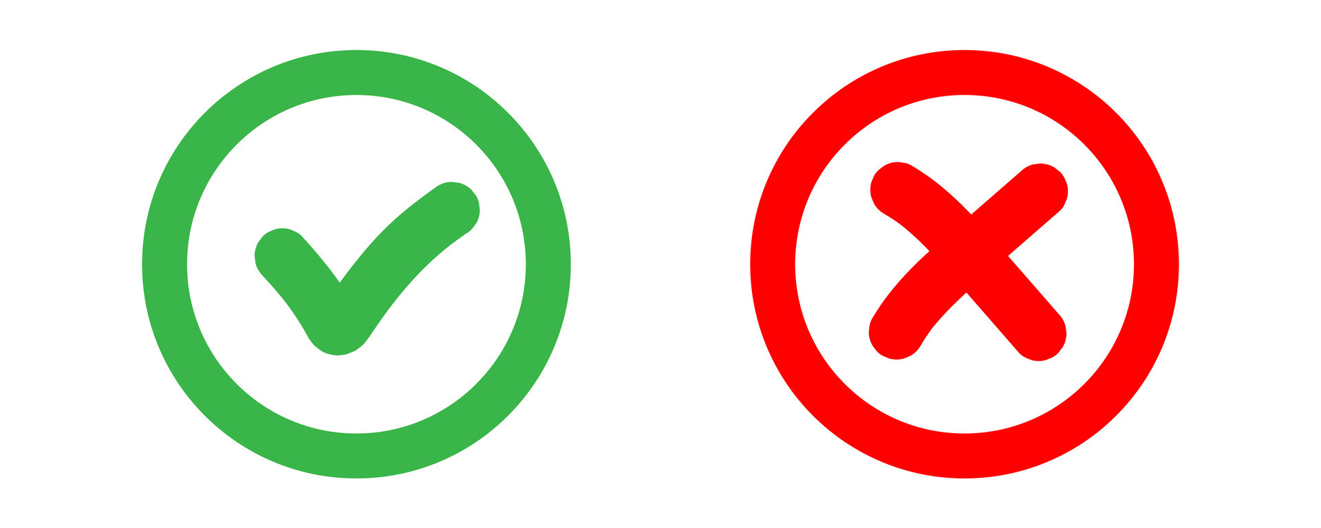 Green tick and red cross sign. Checkmark icons set. Wrong symbol ... Green tick and red cross sign. Checkmark icons set. Wrong symbol ...
