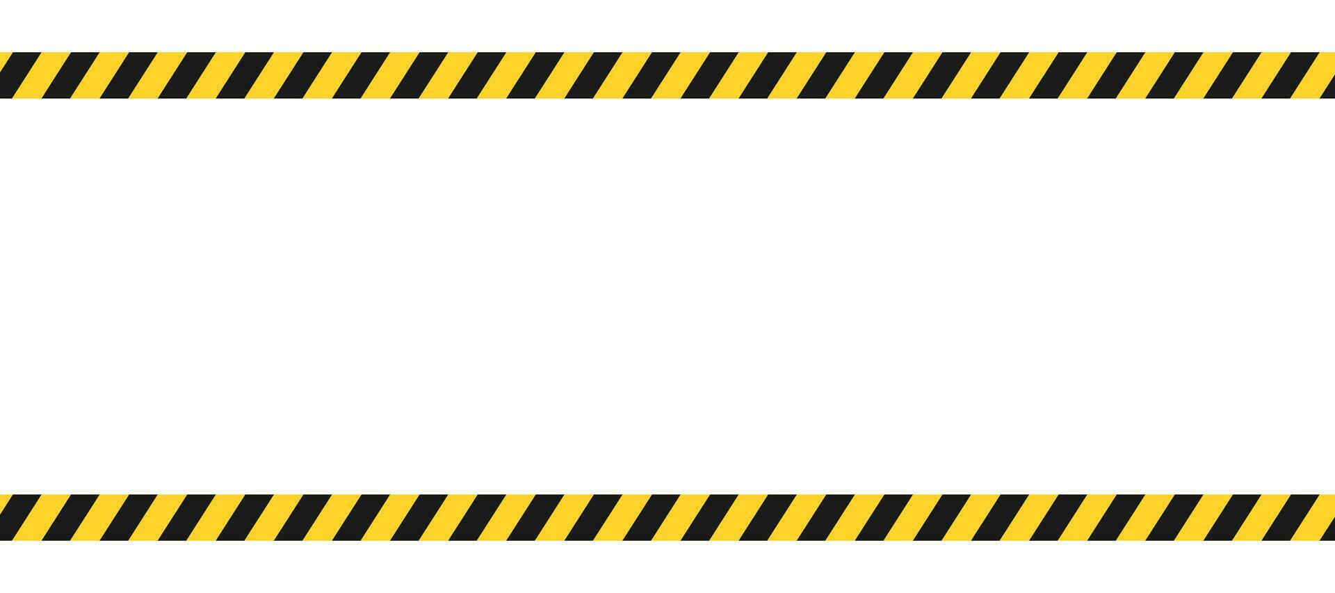 Caution border with diagonal stripes in black and yellow. Attention ...