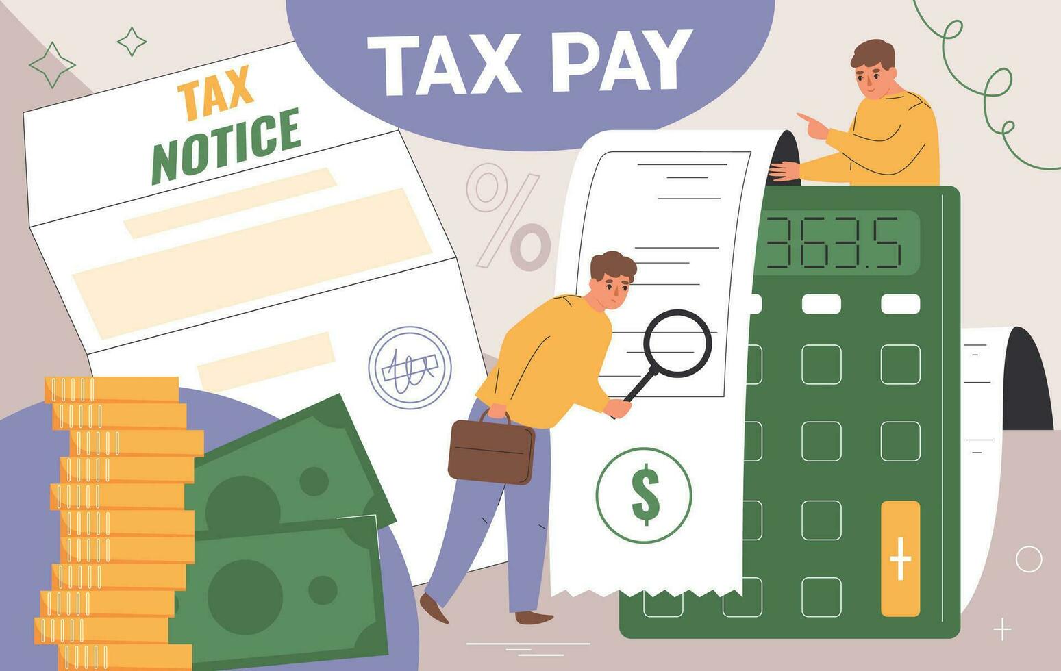 Tax Pay Flat Collage 28580777 Vector Art at Vecteezy