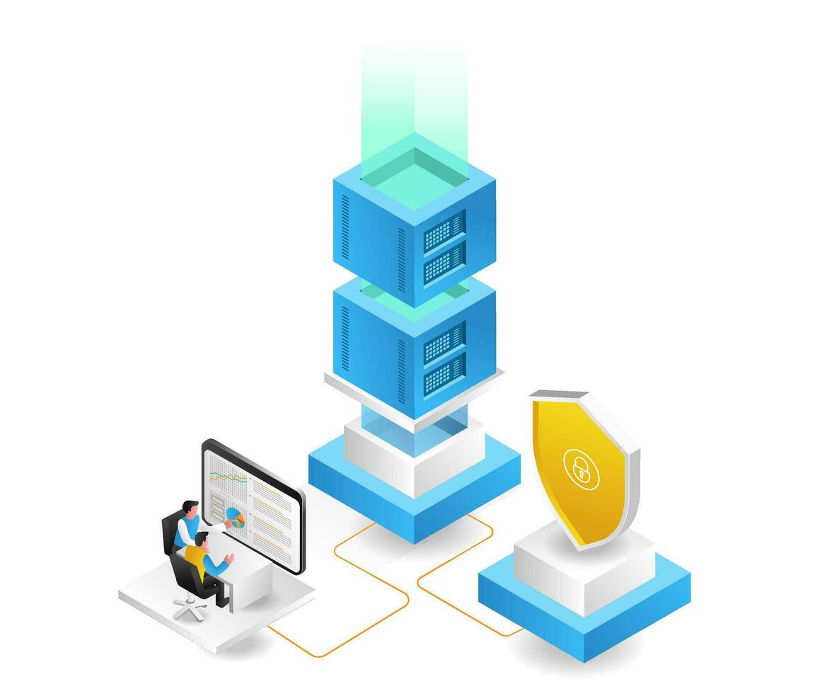 Server Security Data Network Analysis Operator 28583255 Vector Art At