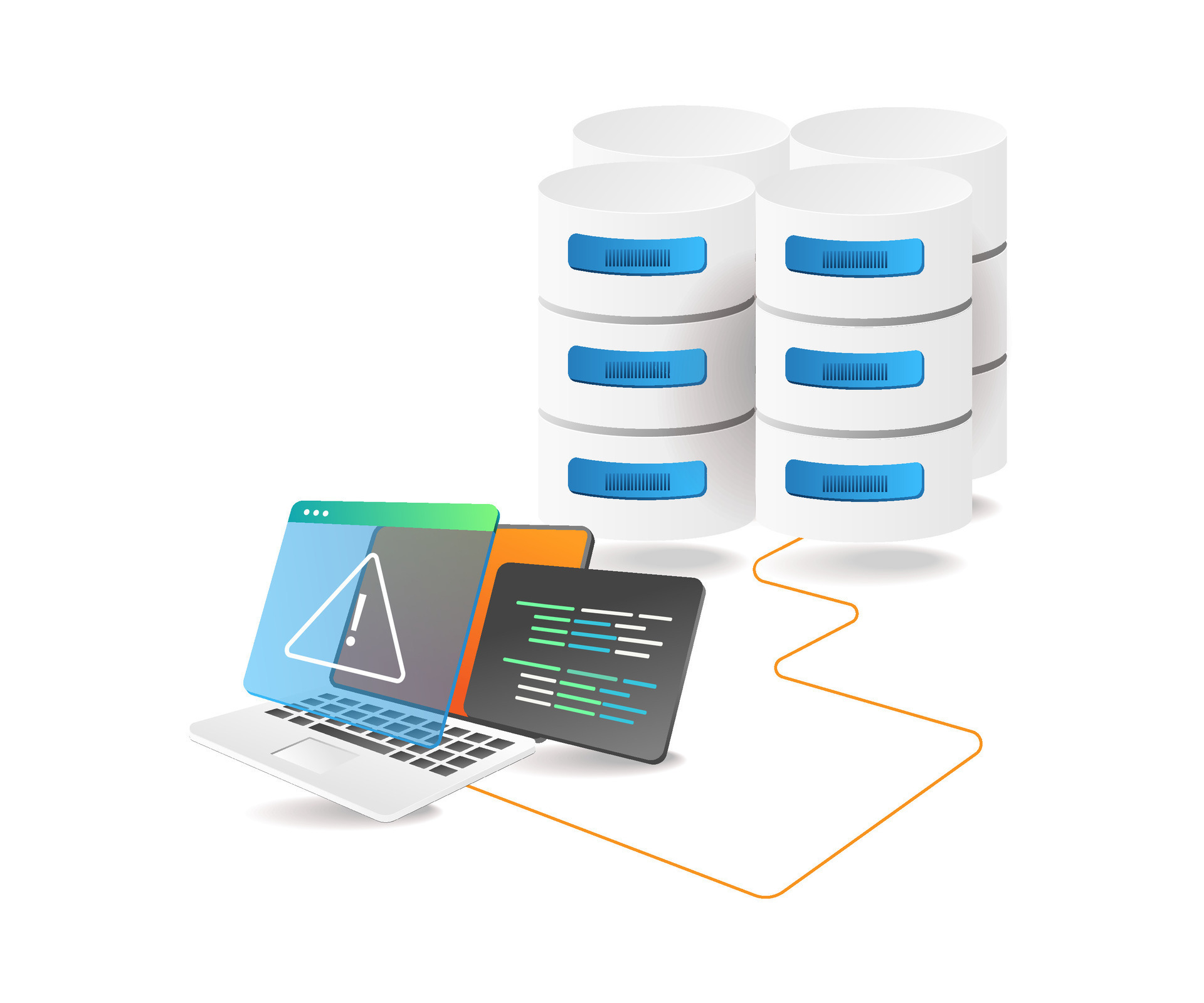 Security Warning On Database 28583270 Vector Art At Vecteezy