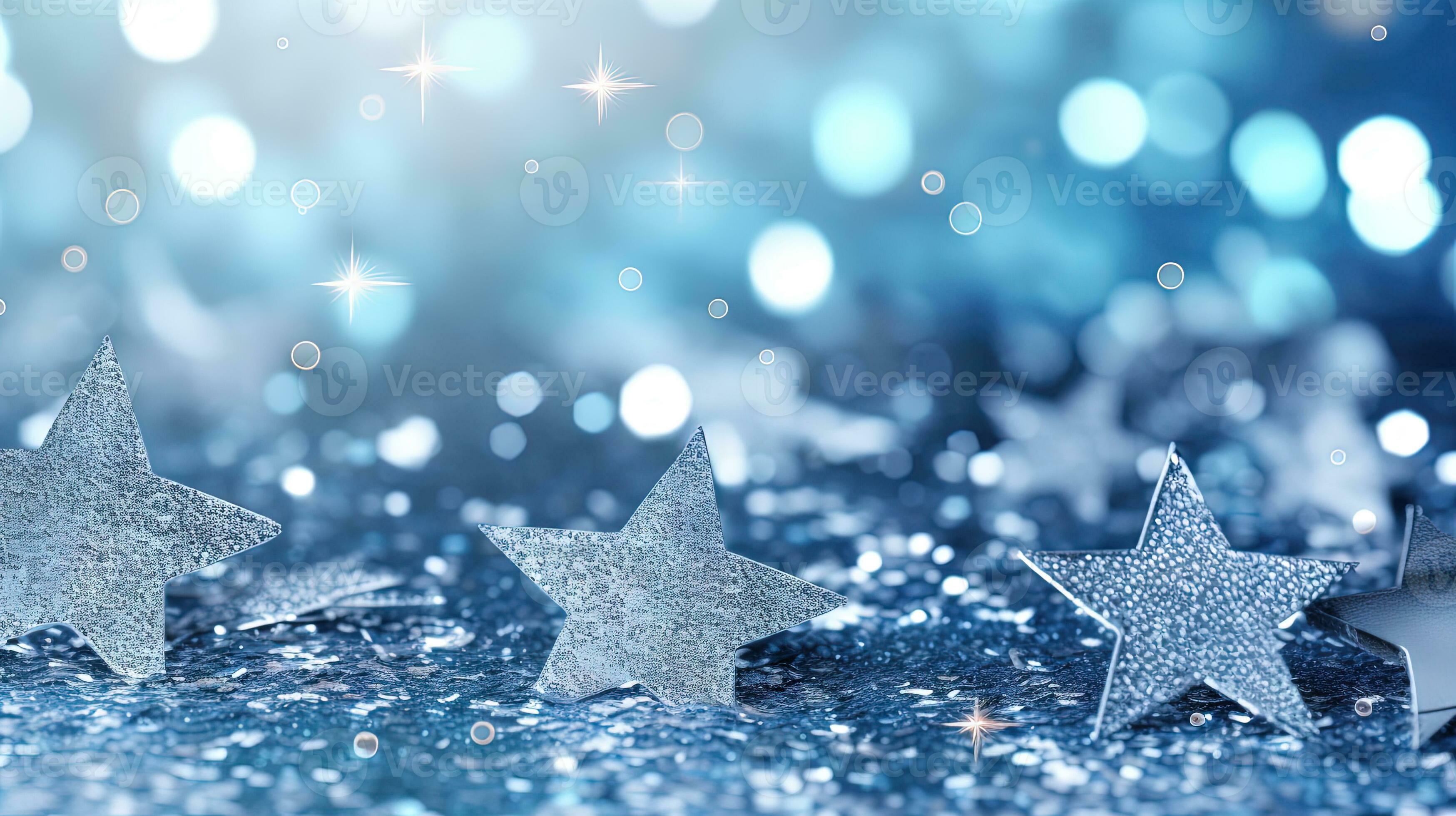 Abstract shiny background with blue glitter. Scattered confetti sparkles with light blue pastel ...