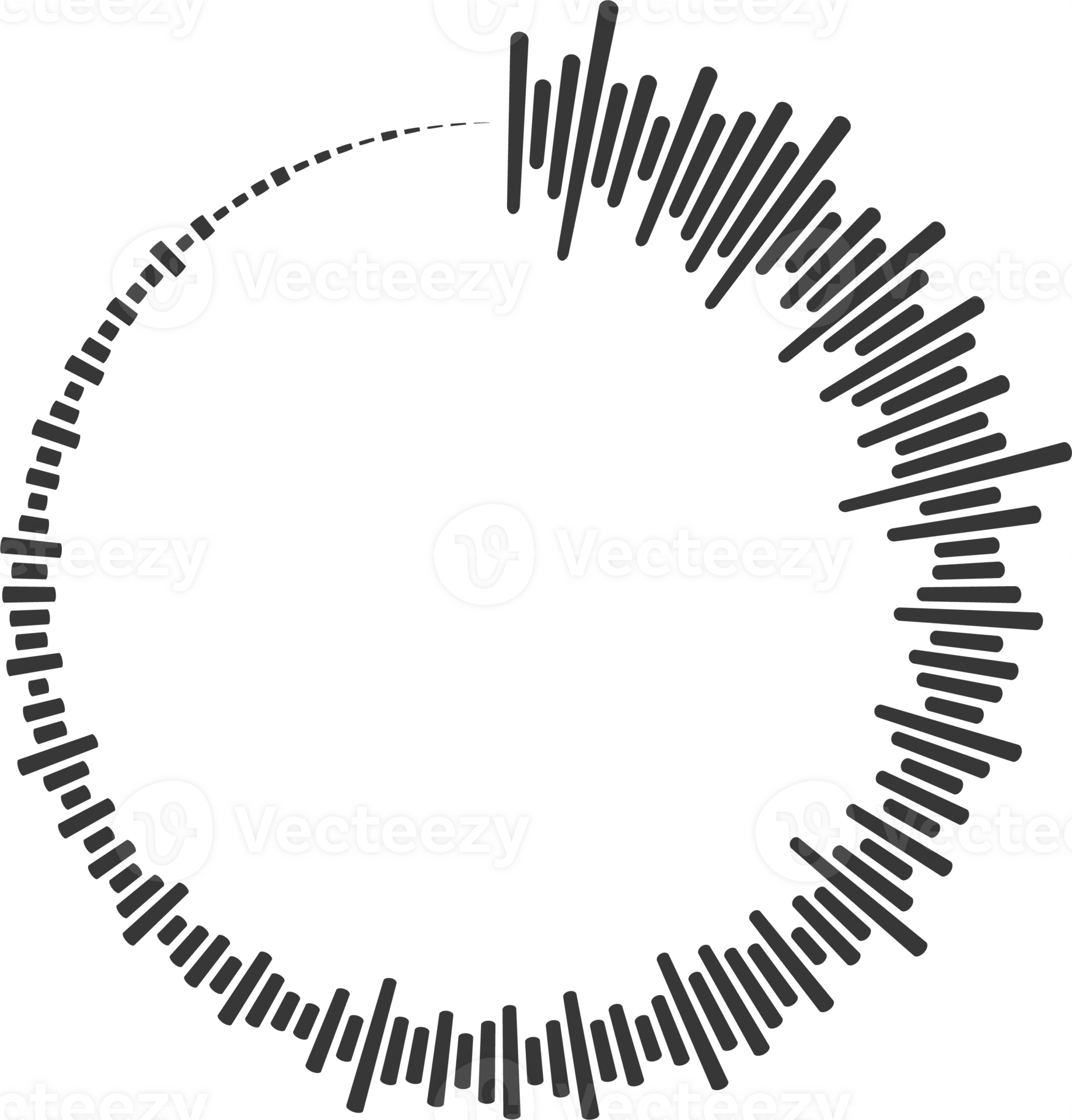 Circle sound wave. Audio music equalizer. Round circular icon. Spectrum ...