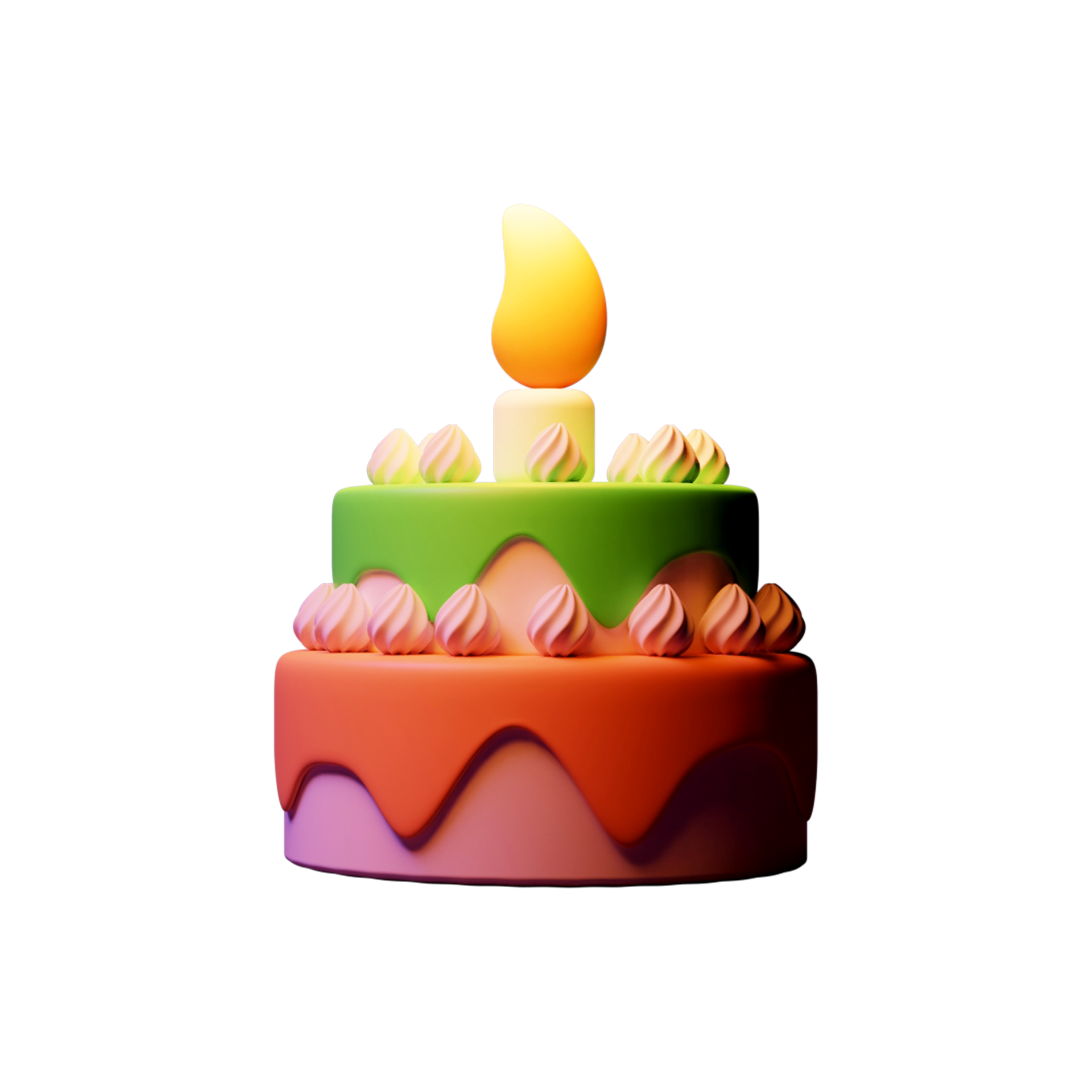 3d Rendering Of Birthday Cake Illustration Or 3d Birthday Cake 28592393 Png