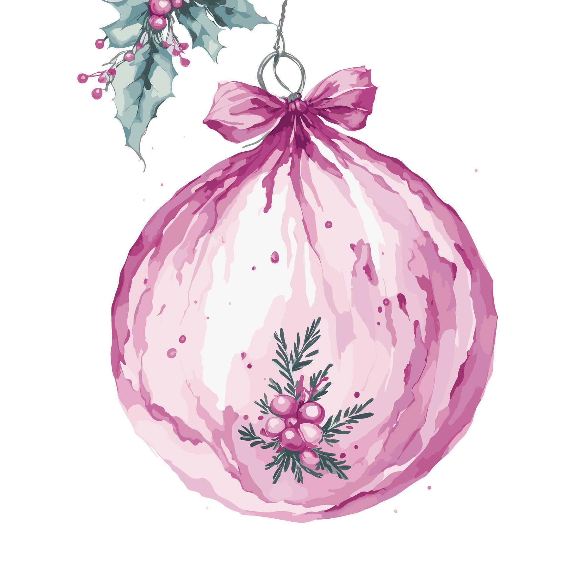 Watercolor Pink Christmas Clipart 28594558 Vector Art at Vecteezy
