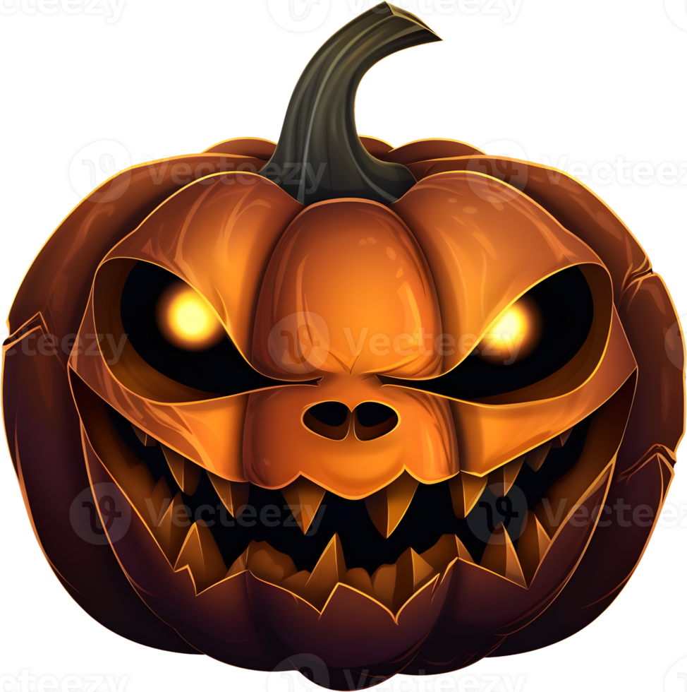 Halloween pumpkin jack-o-lantern, AI generated 28597516 PNG