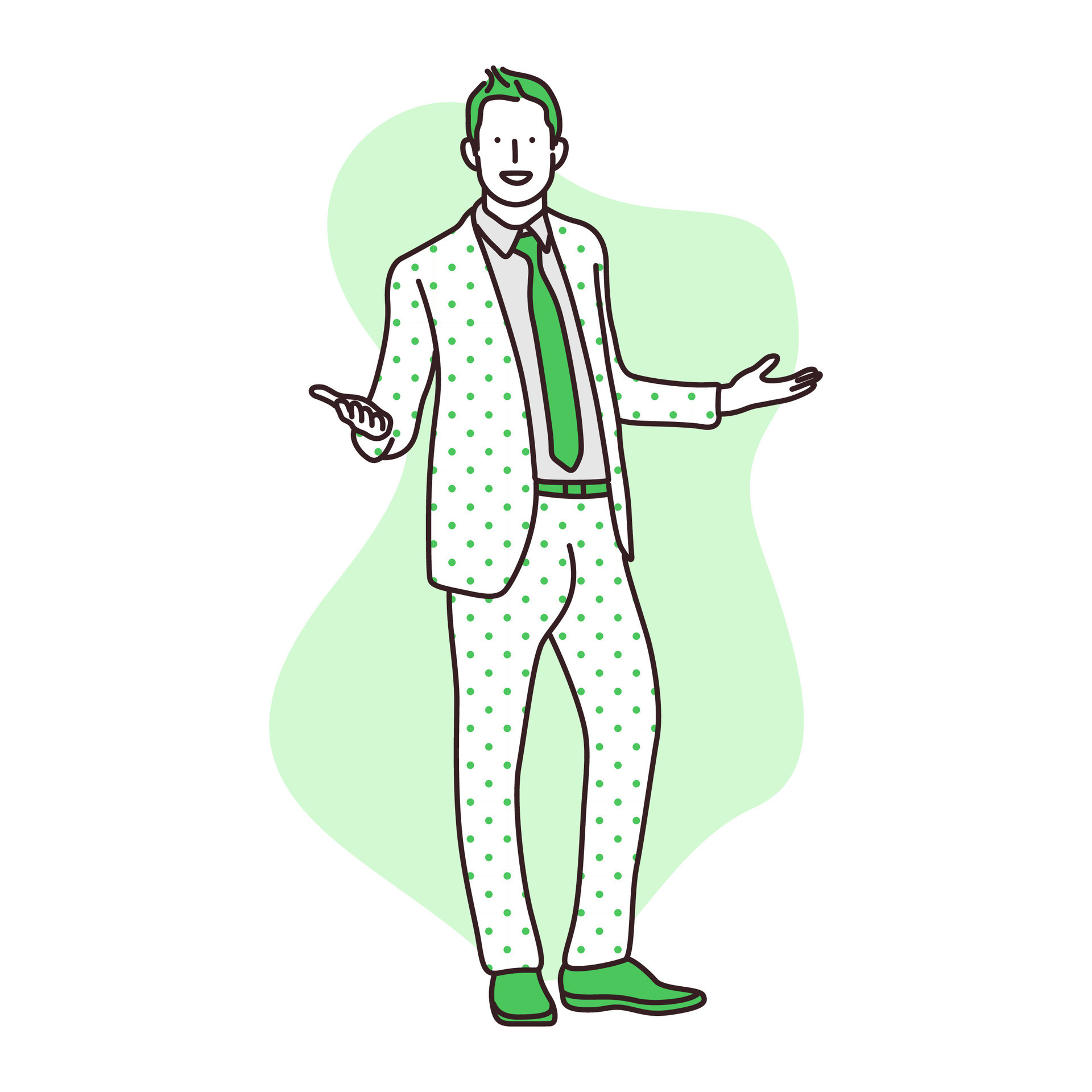 Cheerful business man gesturing welcome sign and smiling while standing ... Cheerful business man gesturing welcome sign and smiling while standing ...