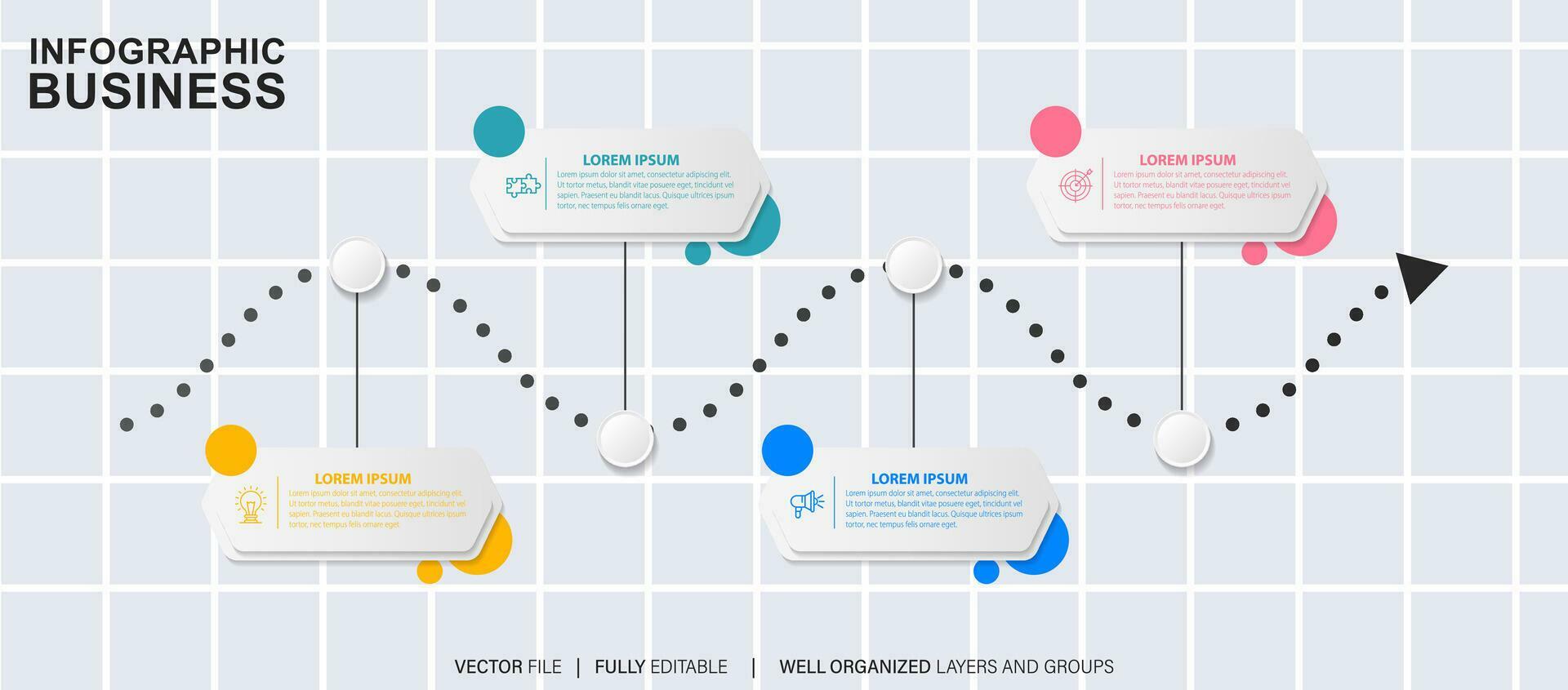 Business data visualization timeline infographic icons designed for ...