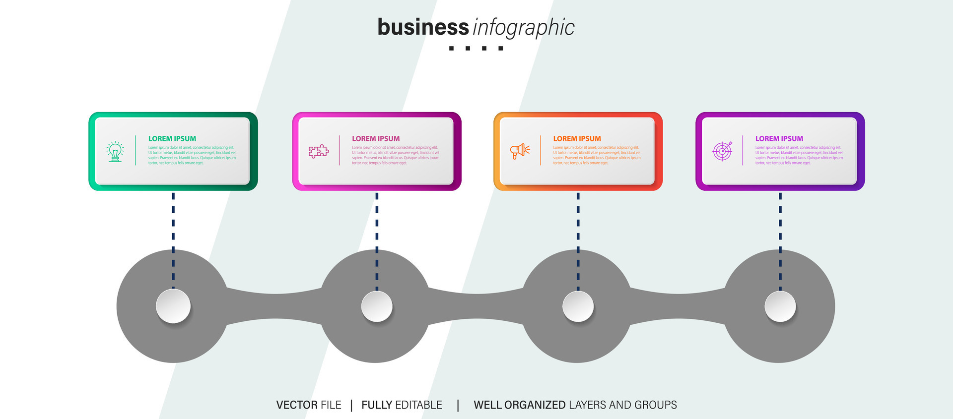 Set Of Infographics Elements Data Visualization Template Design Vector