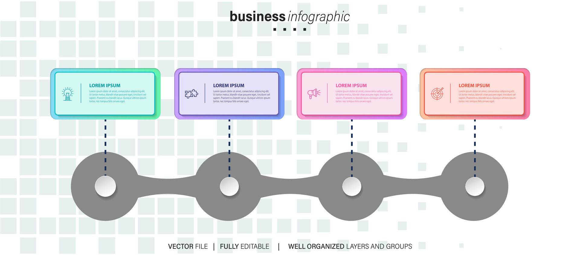 Set Of Infographics Elements Data Visualization Template Design Vector