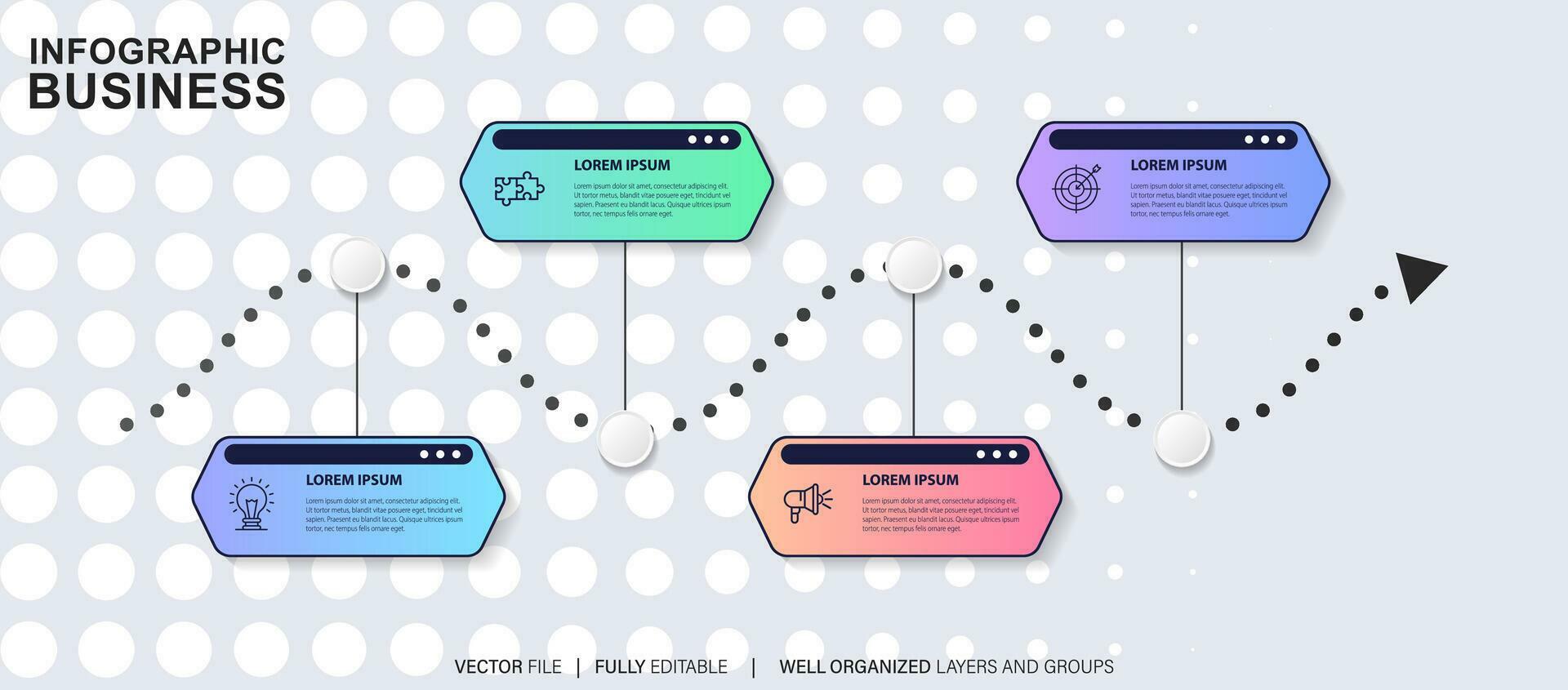 Business data visualization timeline infographic icons designed for ...