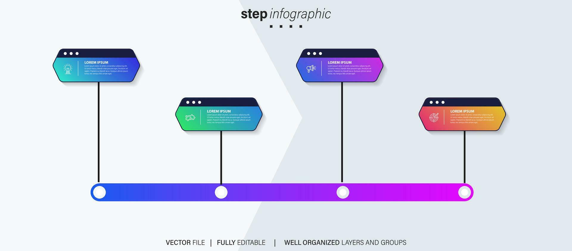 Business data visualization timeline infographic icons designed for ...