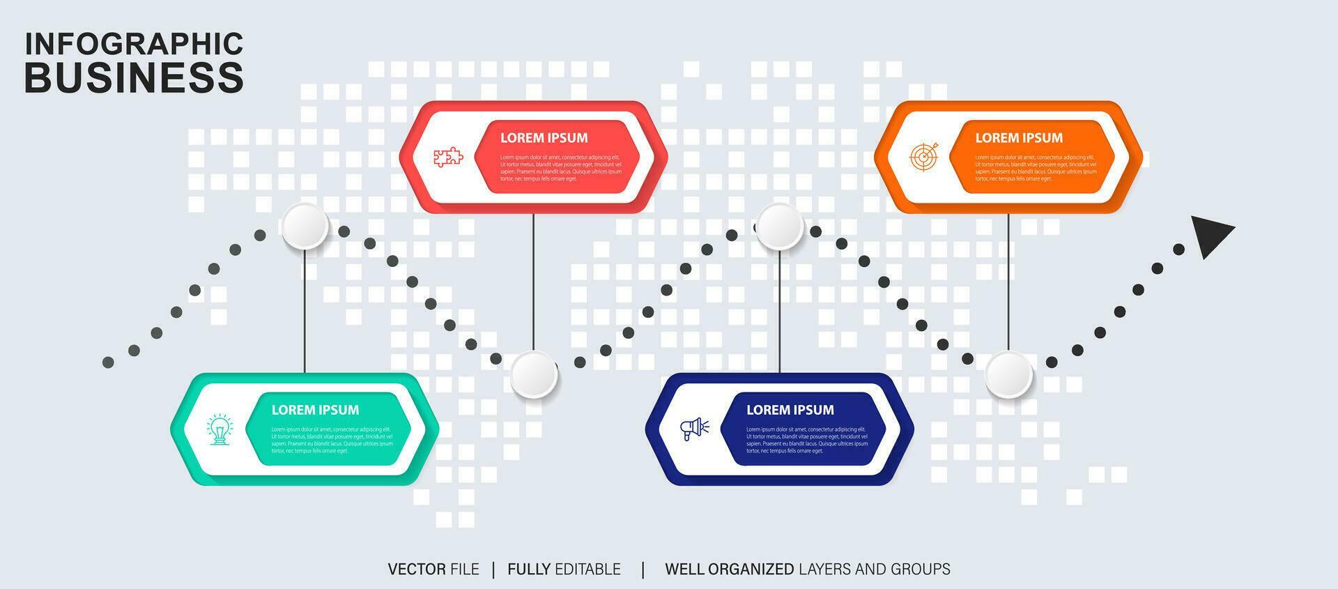 Business data visualization timeline infographic icons designed for ...