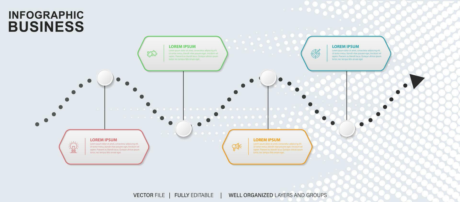 Business data visualization timeline infographic icons designed for ...