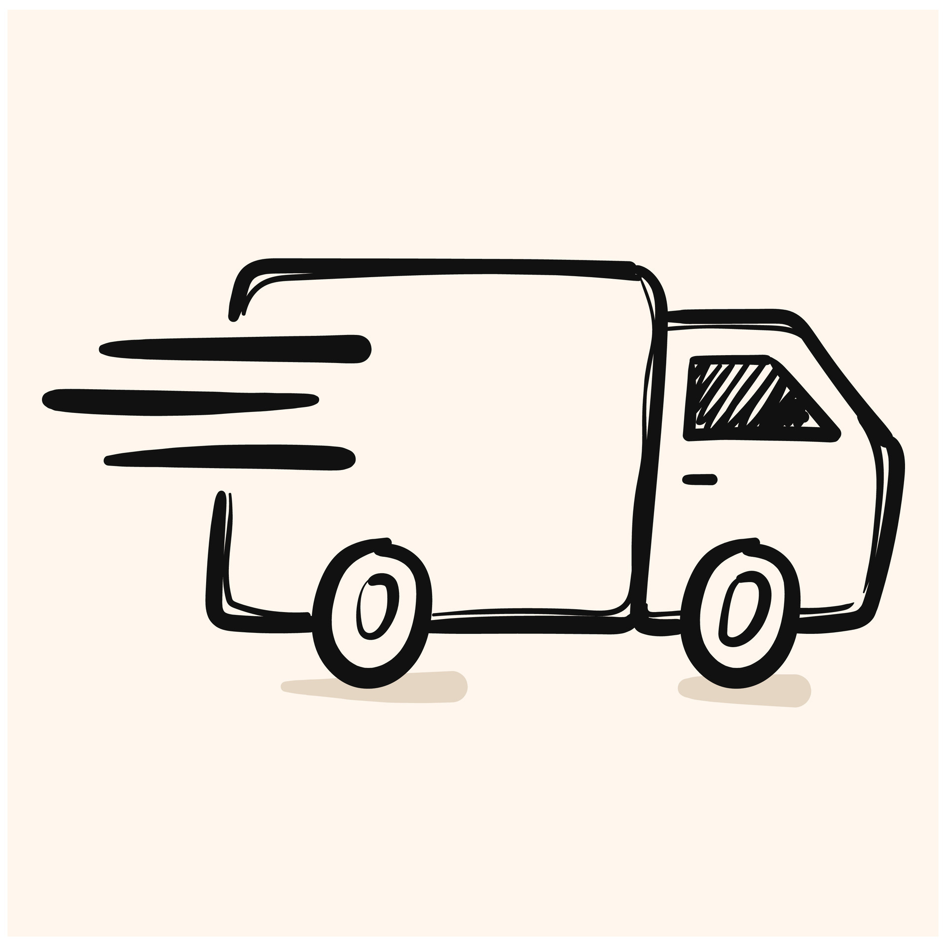 Thin line delivery doodle. Delivery doodle with cream background ... Thin line delivery doodle. Delivery doodle with cream background ...