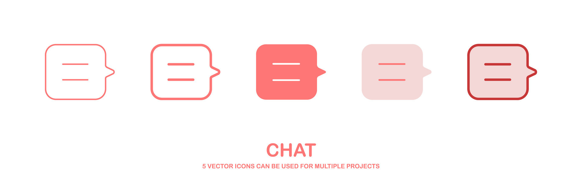 Vector Chat Icon Collection Flat Design Message Vector Texting Symbol Vector Illustration
