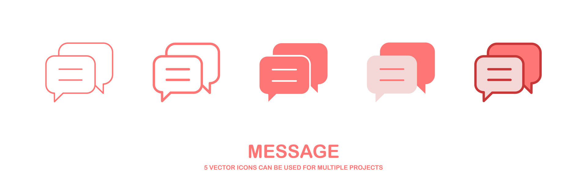 Vector Chat Icon Collection Flat Design Message Vector Texting Symbol Vector Illustration
