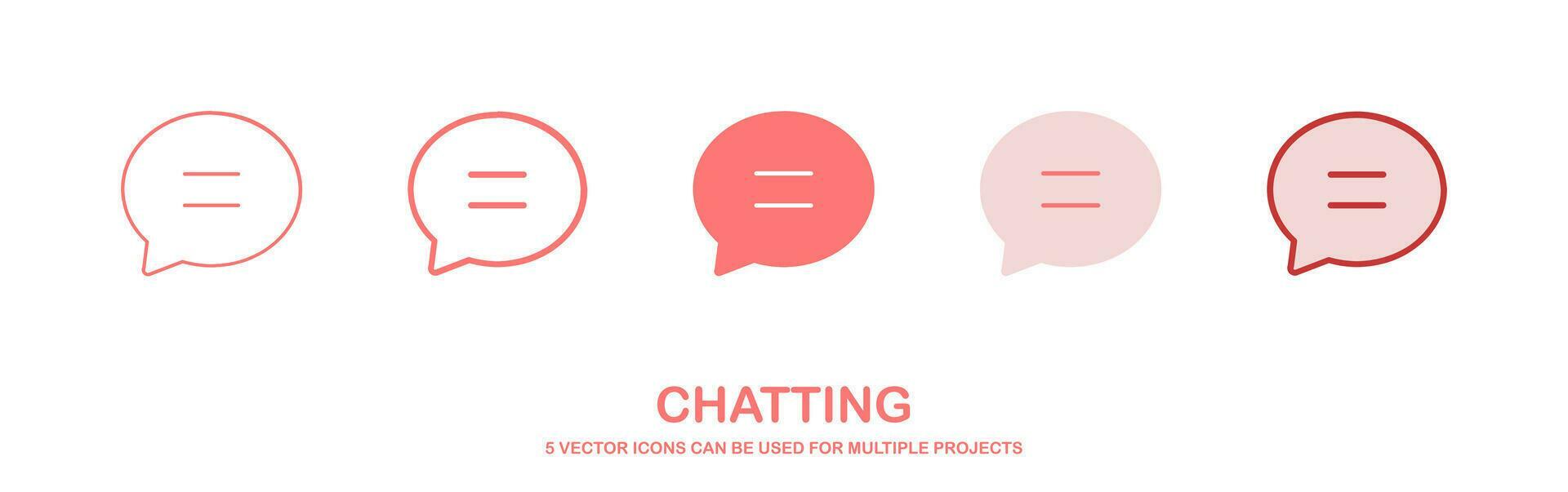 Vector Chat Icon Collection Flat Design Message Vector Texting Symbol Vector Illustration