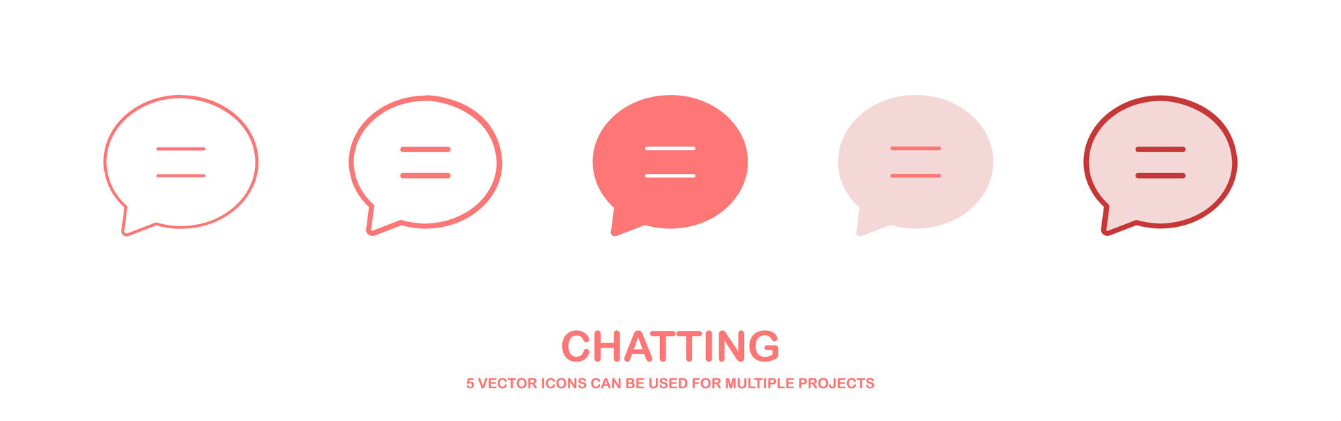 Vector Chat Icon Collection Flat Design Message Vector Texting Symbol Vector Illustration