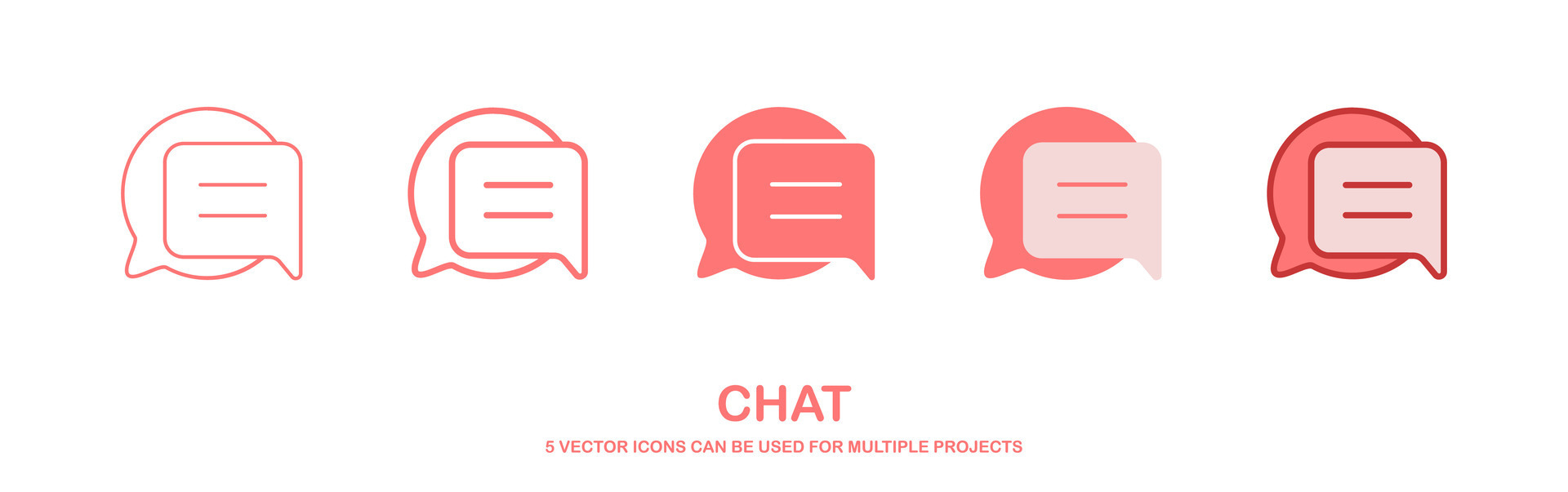 Vector Chat Icon Collection Flat Design Message Vector Texting Symbol Vector Illustration