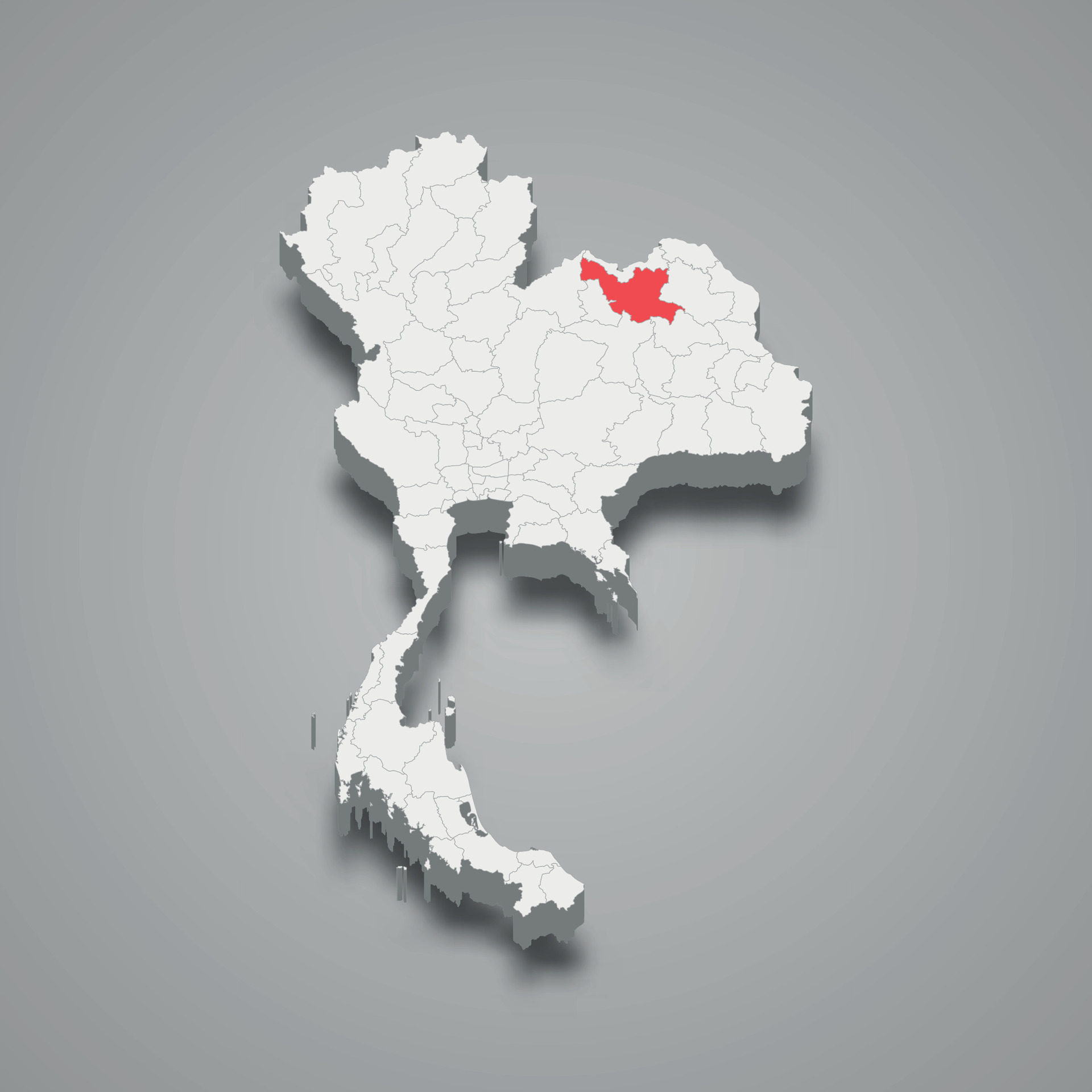 Udon Thani province location Thailand 3d map 28622696 Vector Art at Vecteezy