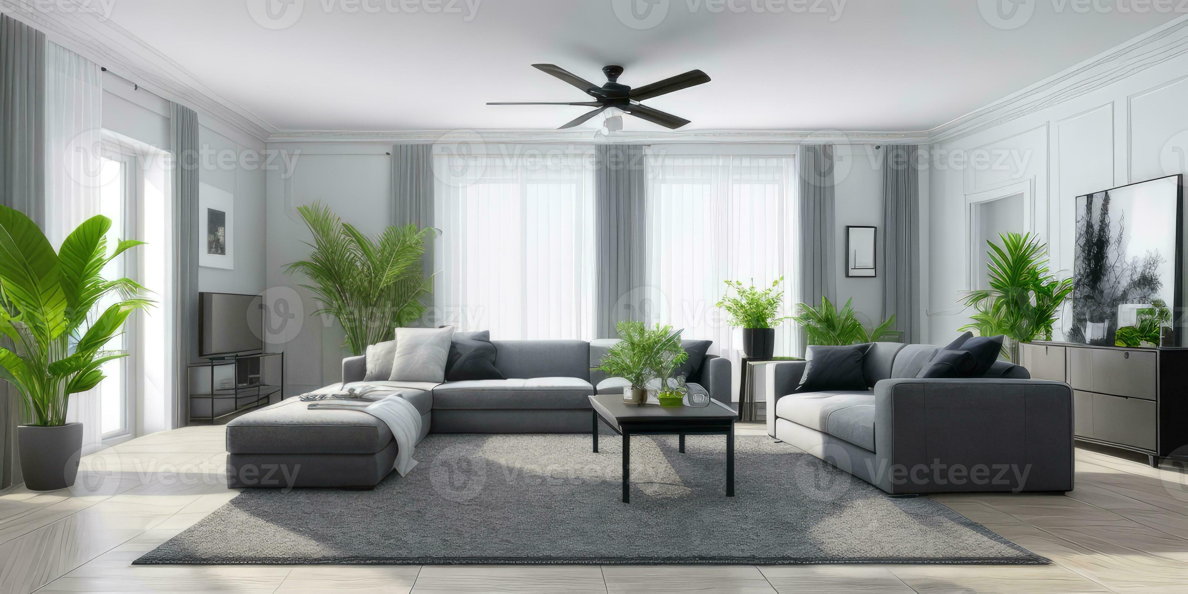 Luxurious photorealistic modern living room indoor interior created ...