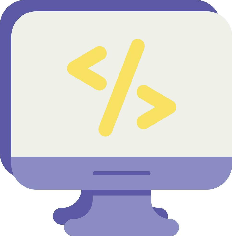 Computer Coading Flat Icon Design Style 28626934 Vector Art At Vecteezy