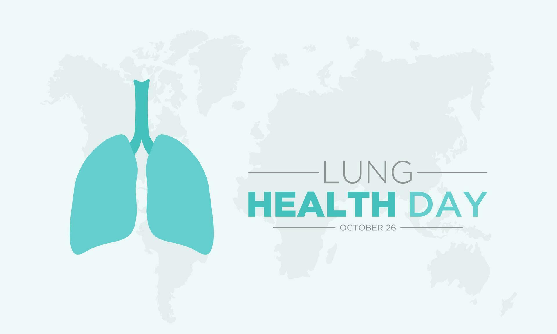 Lung health day. Vector illustration of world lung health day awareness poster with healthy ...