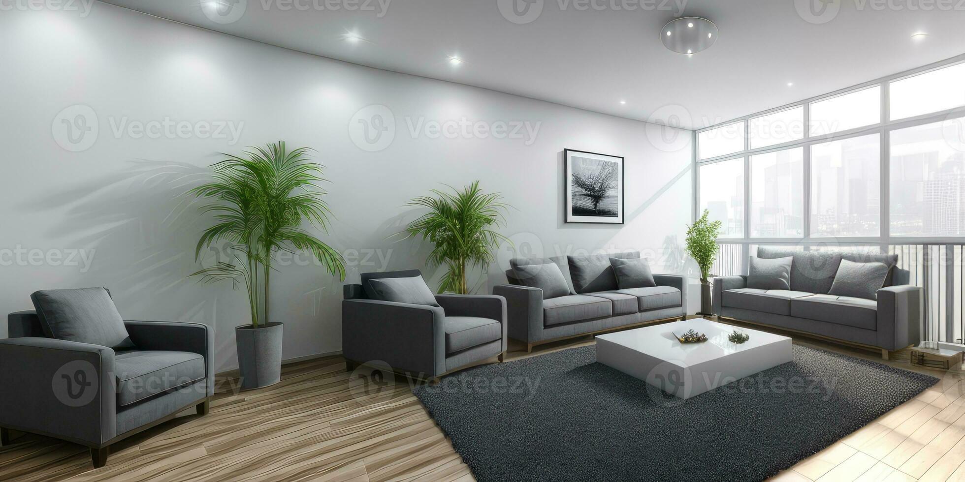 Luxurious photorealistic modern living room indoor interior created ...
