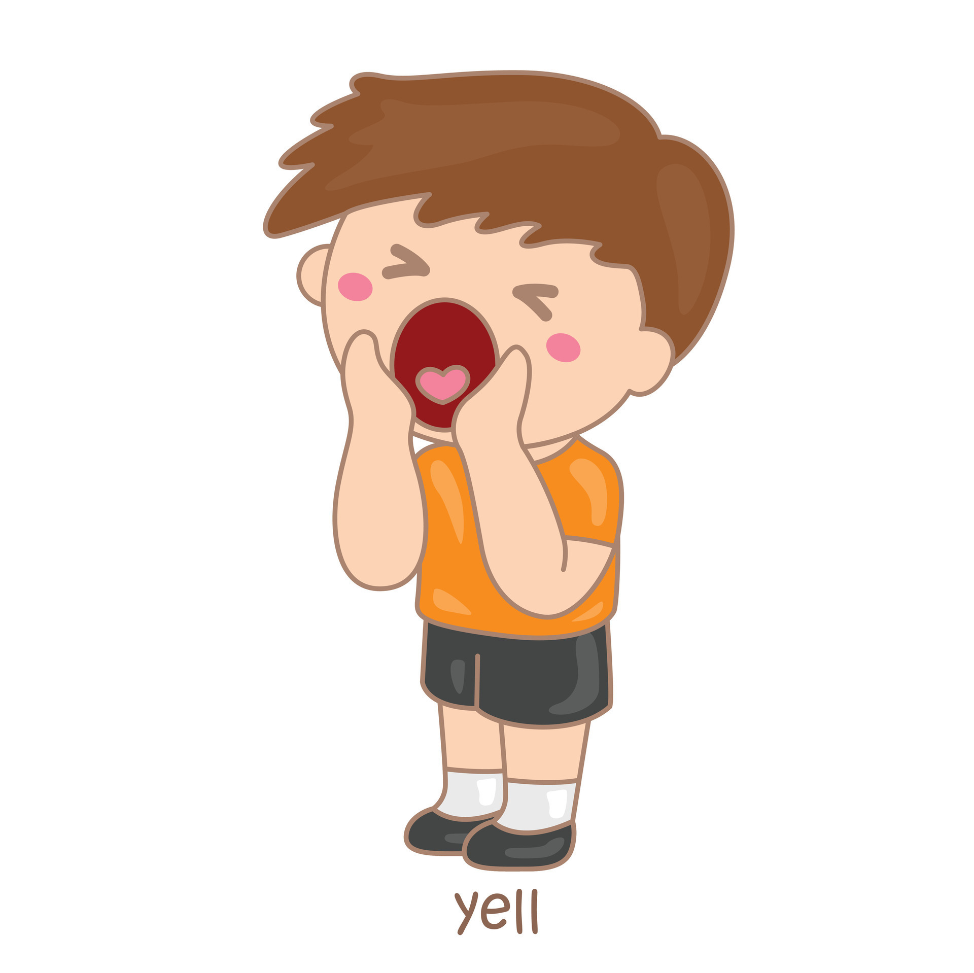 Alphabet Y For Yell Vocabulary School Lesson Cartoon Illustration ... Alphabet Y For Yell Vocabulary School Lesson Cartoon Illustration ...