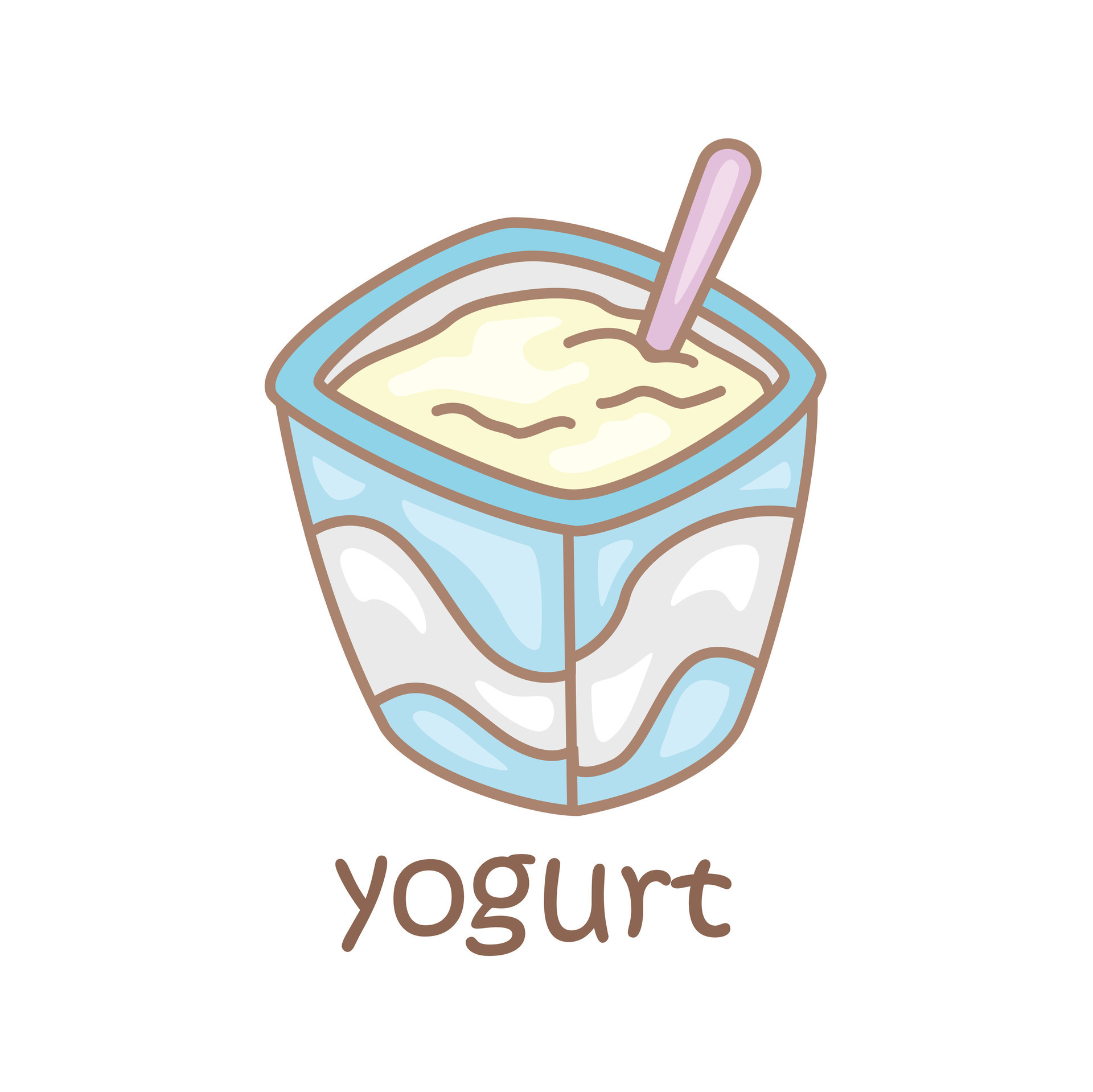 Alphabet Y For Yogurt Vocabulary School Lesson Cartoon Illustration ...