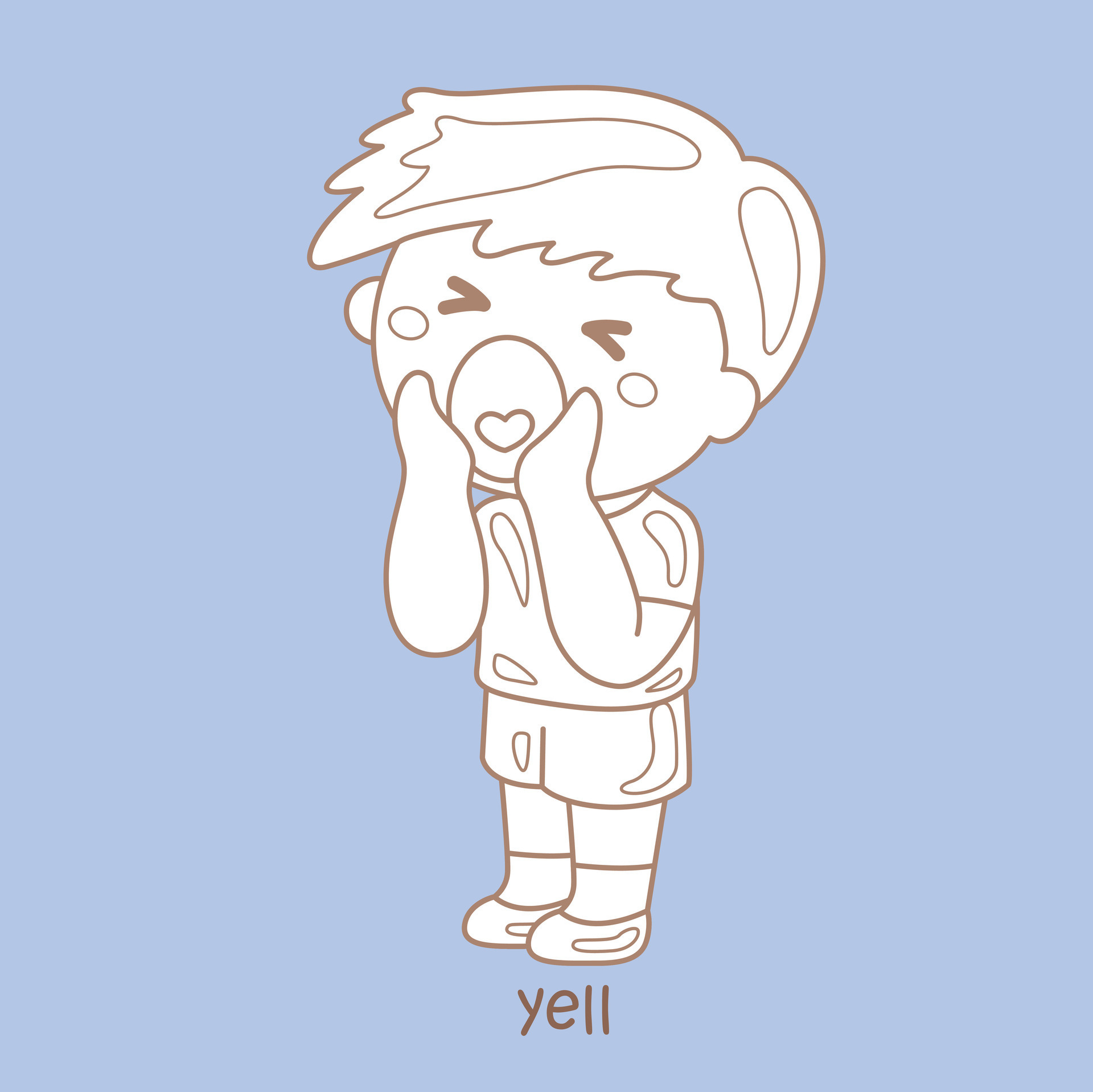 Alphabet Y For Yell Vocabulary School Lesson Cartoon Digital Stamp ... Alphabet Y For Yell Vocabulary School Lesson Cartoon Digital Stamp ...