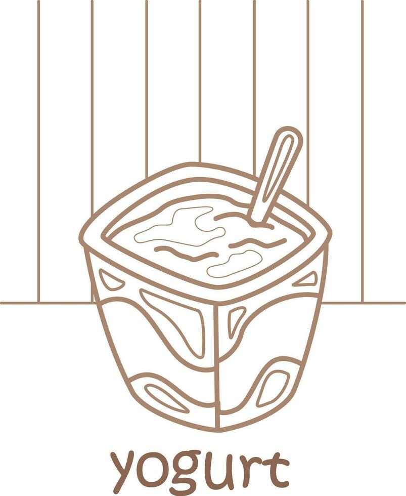 Alphabet Y For Yogurt Vocabulary School Lesson Cartoon Coloring Pages ...