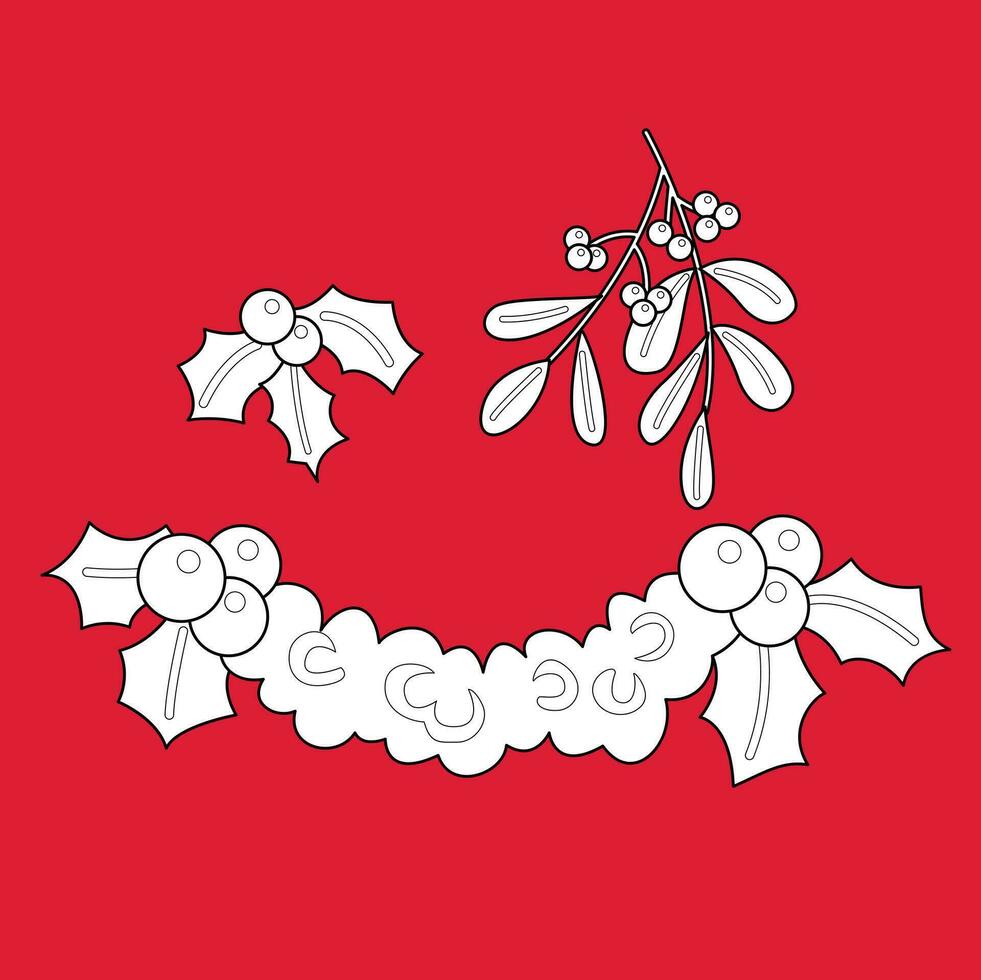 Cute Christmas Decoration House Cartoon Digital Stamp Outline 28627652 ...