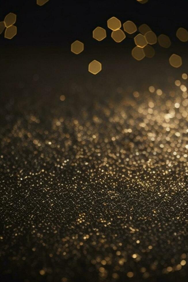 Golden Glitter Lights on Dark Background, Abstract Sparkle Particle Bokeh, AI Generated 28629191 ...
