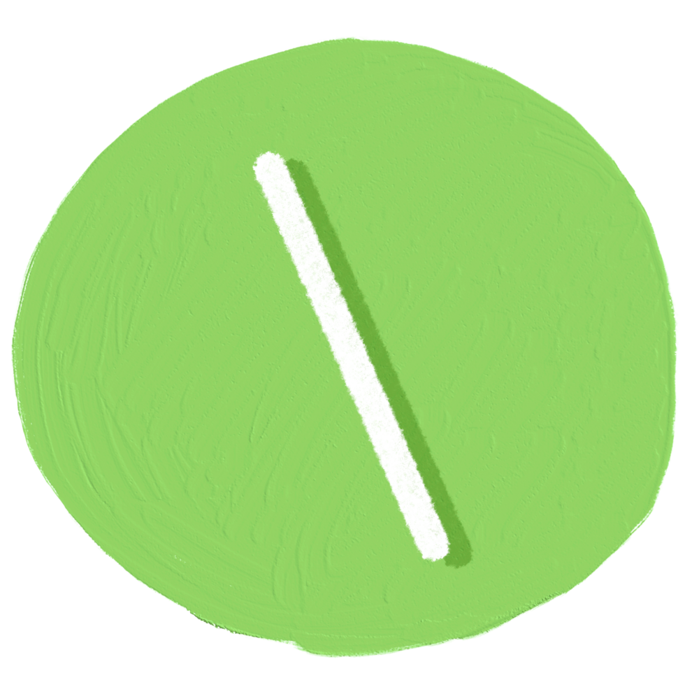 The Backslash Sign Is In The Green Circle 28630973 Png