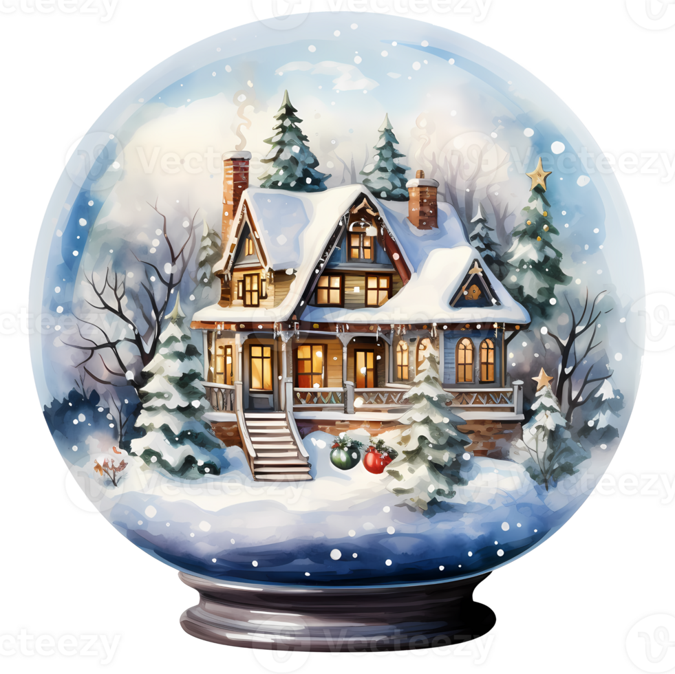 Snow Globes Christmas Watercolor Sublimation Ai Generative 28632593 Png