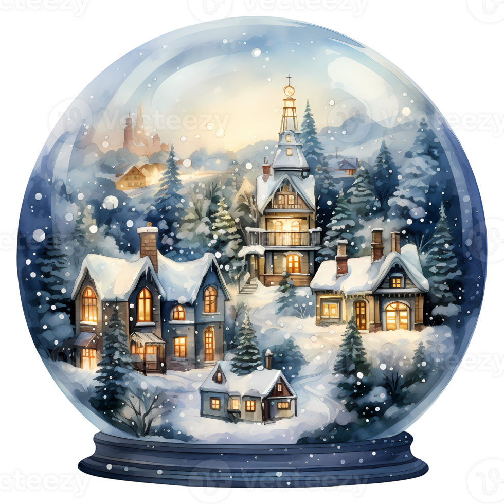 Snow Globes Christmas Watercolor Sublimation Ai Generative 28632716 Png