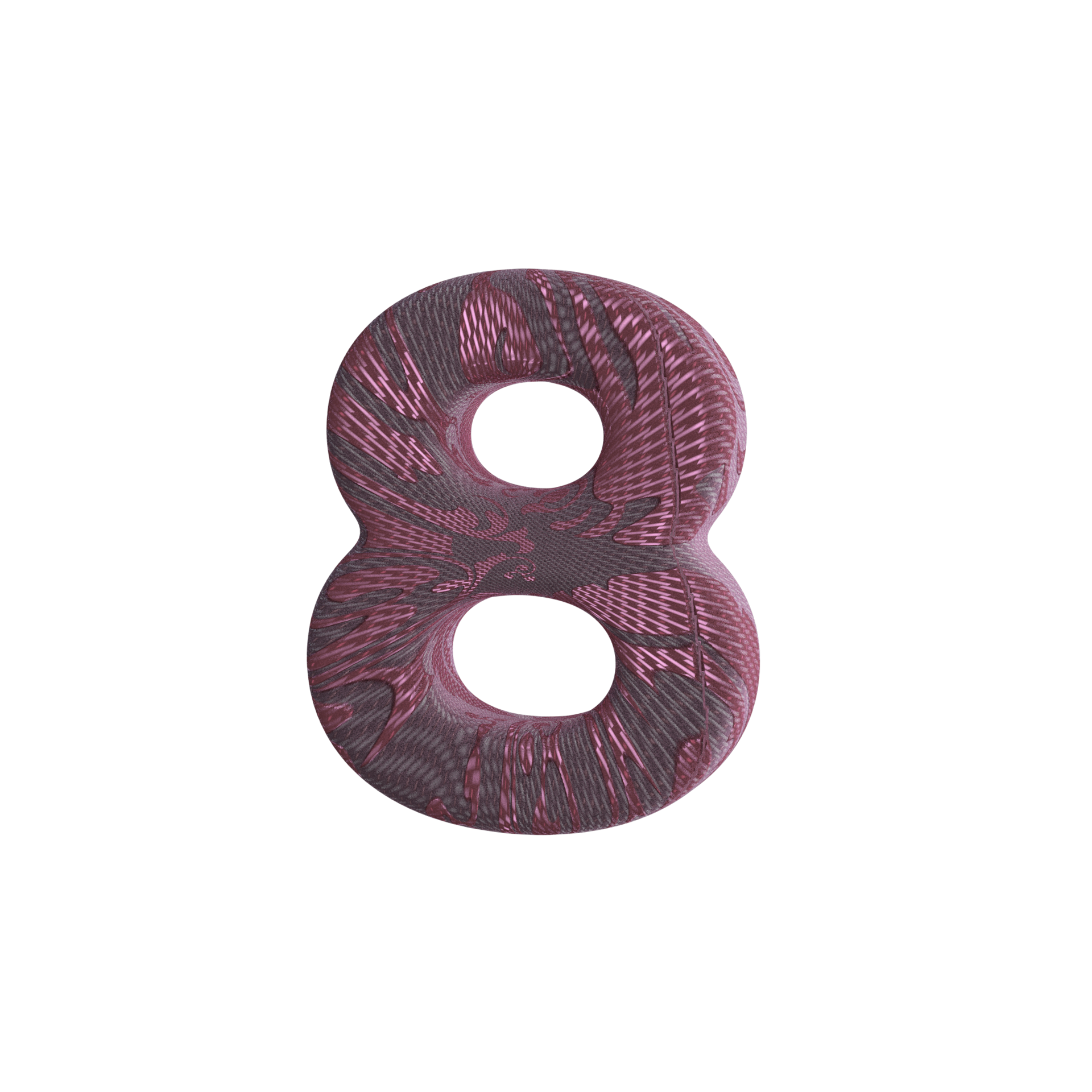 Number 8 With Fabric Material 3D Render 28634296 PNG