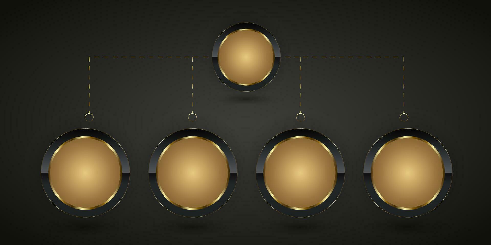 Chart of Circle rind buttons in Group of FIVE Dark and glod steel ...