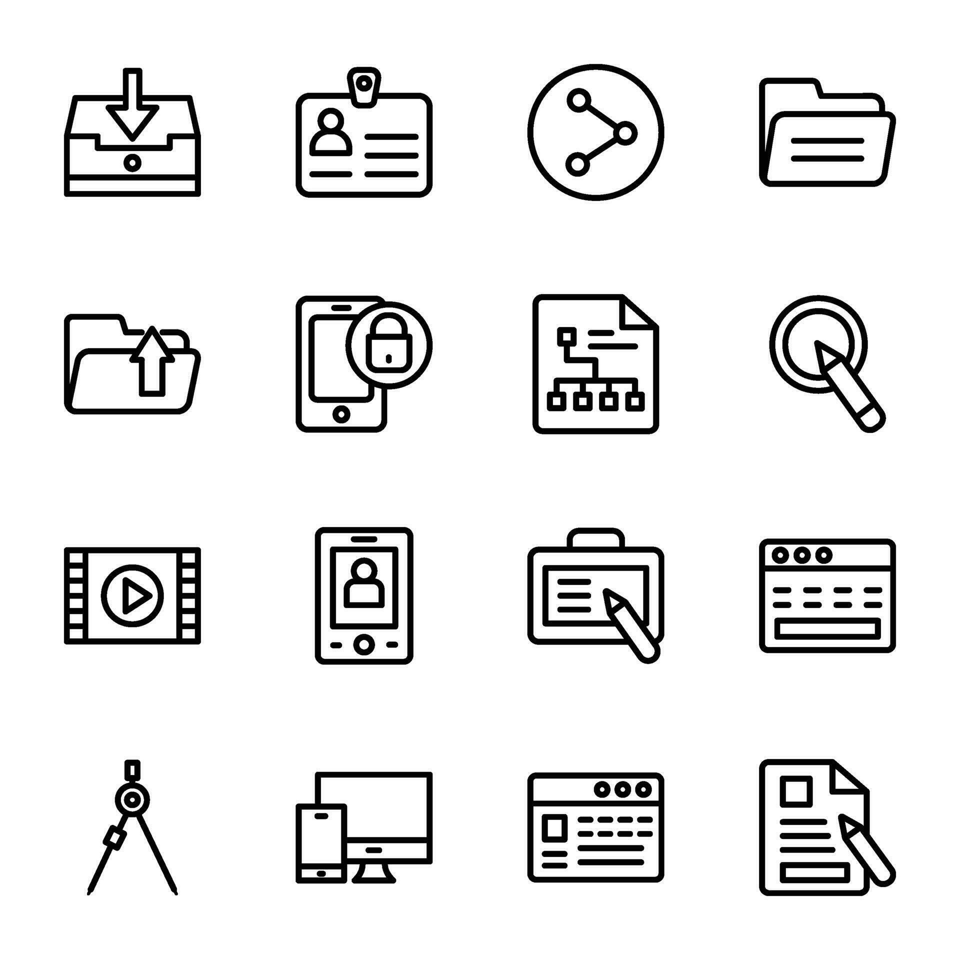 Web Design Line Vector Icons 7 28636625 Vector Art at Vecteezy