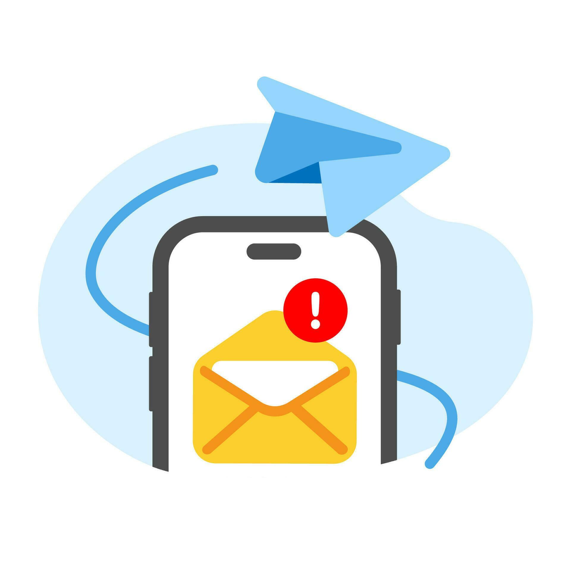 New message has been send on smartphone concept illustration flat design vector eps10. simple ...