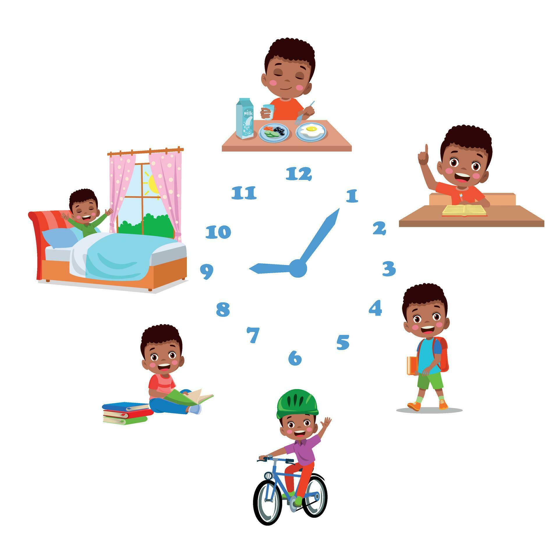Cartoon kid daily routine activities set 28638677 Vector Art at Vecteezy Cartoon kid daily routine activities set 28638677 Vector Art at Vecteezy