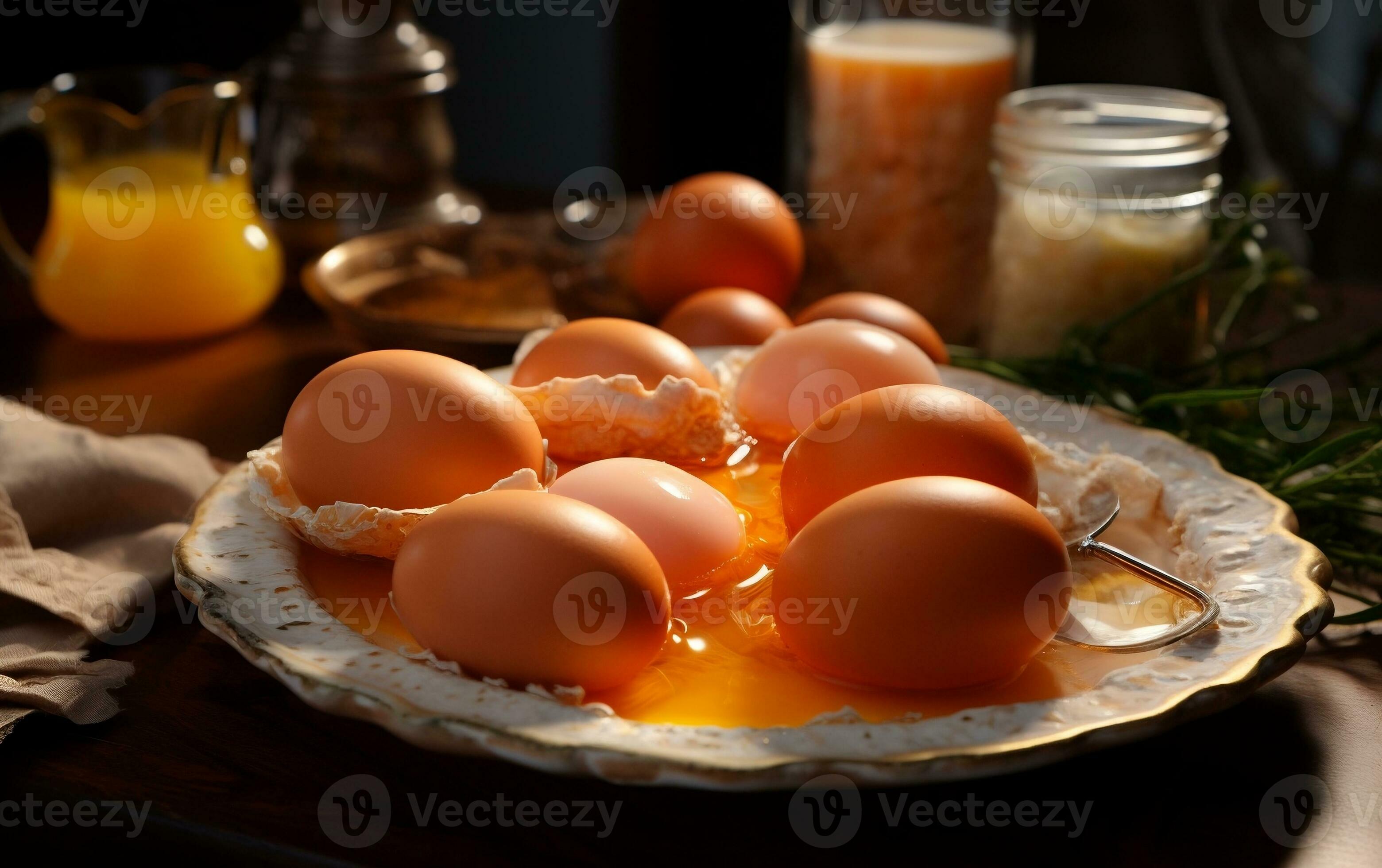 Egg-citing Cooking Begins Uncooked Eggs. Generated By Ai 28639312 Stock ...