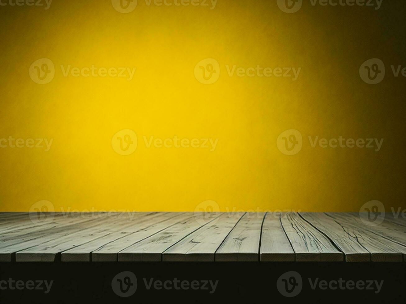 Wooden table and blur tropical Yellow Color background, product display ...