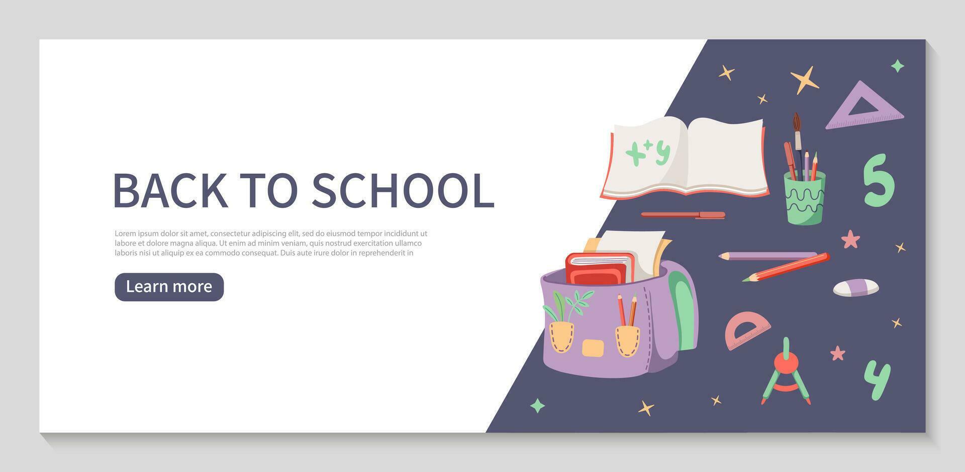 Web page design template for School, studio, course, class, education ...