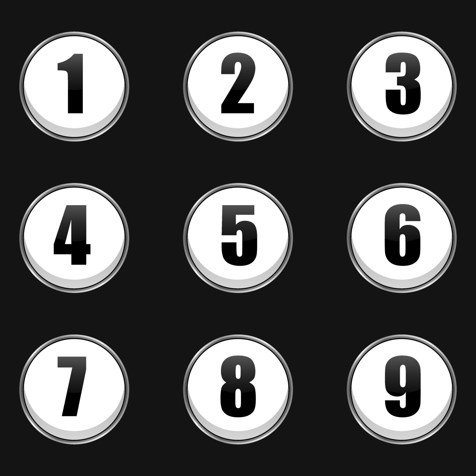 Vector button numbers 1 to 10. Very suitable for complementary designs ... Vector button numbers 1 to 10. Very suitable for complementary designs ...