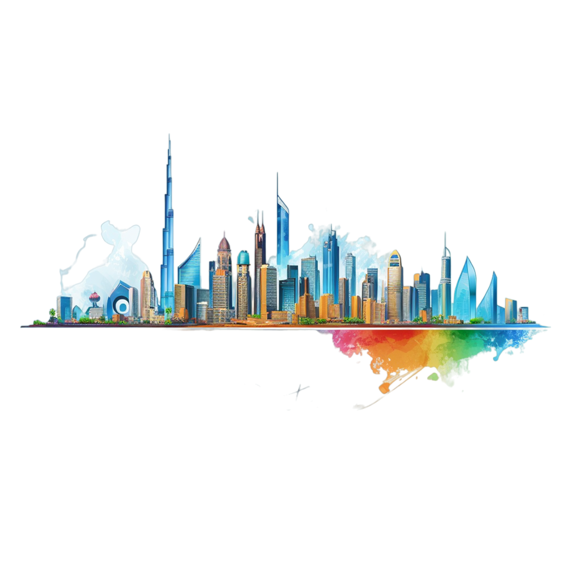 Dubai UAE Skyline With World Famous Buildings Ai Generative 28648775 PNG dubai-uae-skyline-with-world-famous-buildings-ai-generative-28648775-png