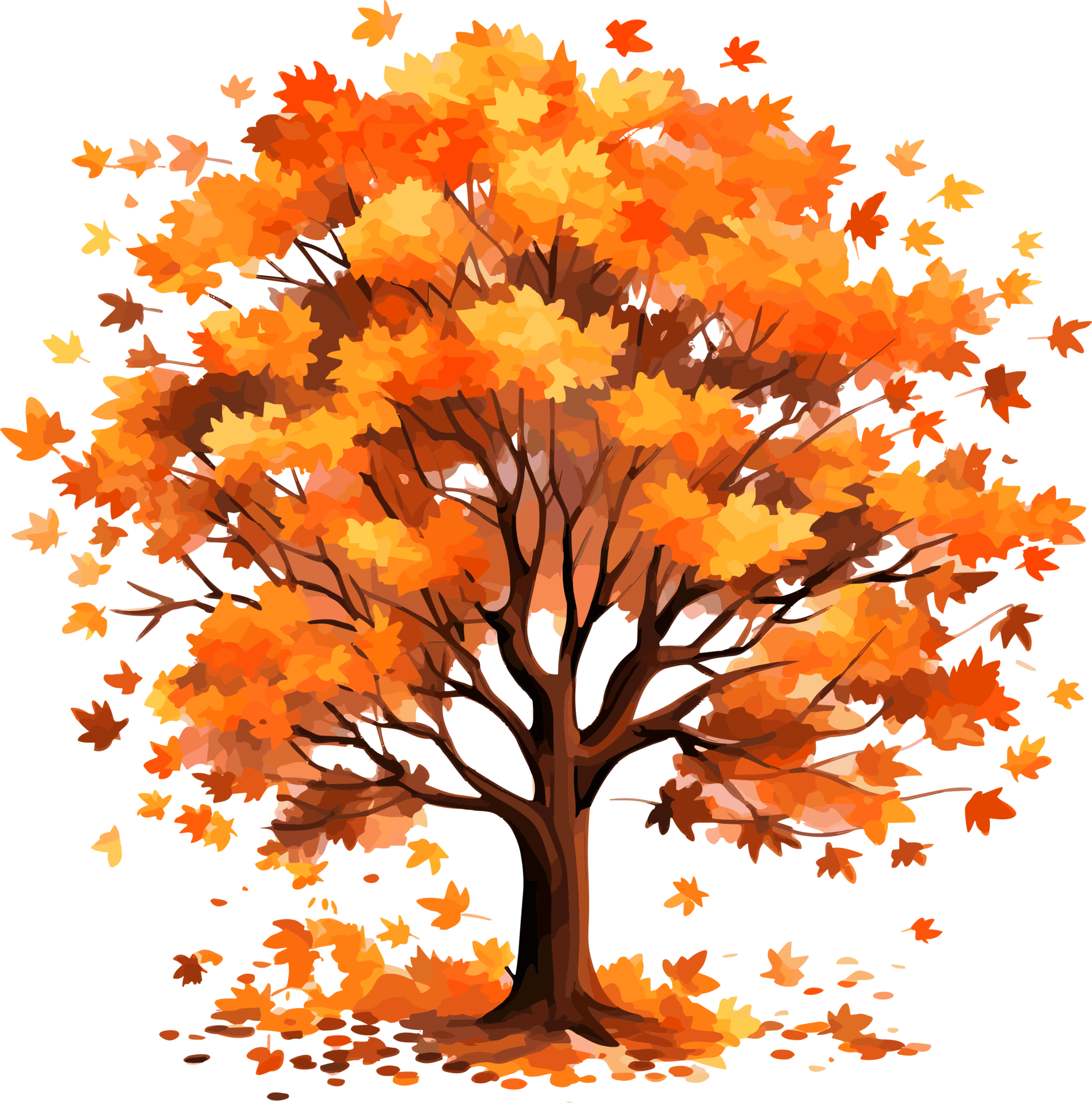 Watercolor Tree, Fall Autumn Clipart Illustration, Created With ...