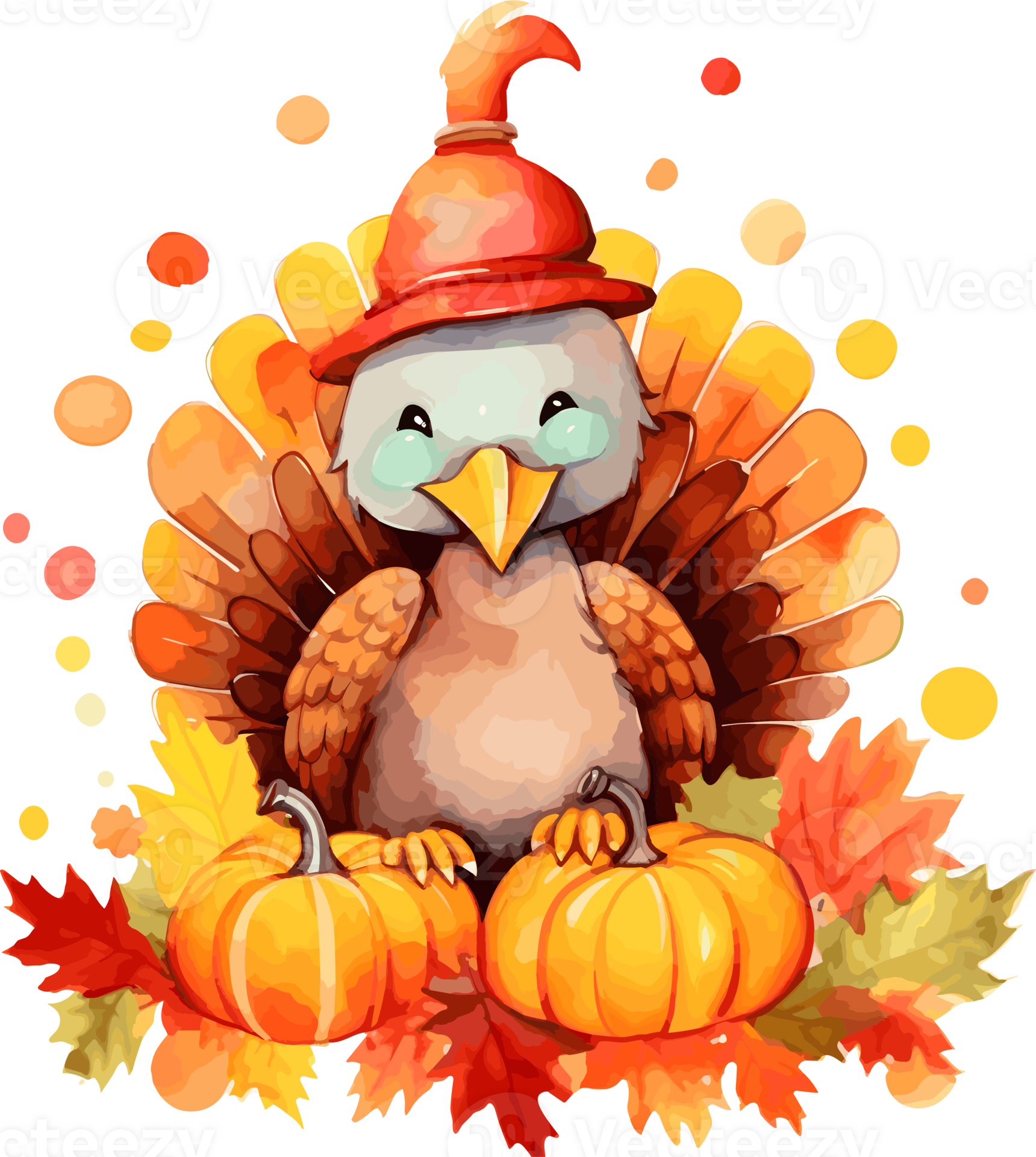 Watercolor Turkey Thanksgiving Day Clipart Illustration, Created With ...